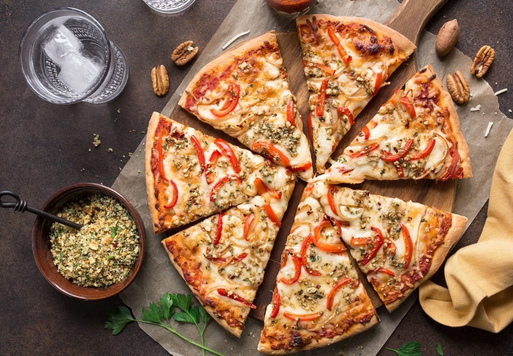 Pizza with Pecan Herb Topping